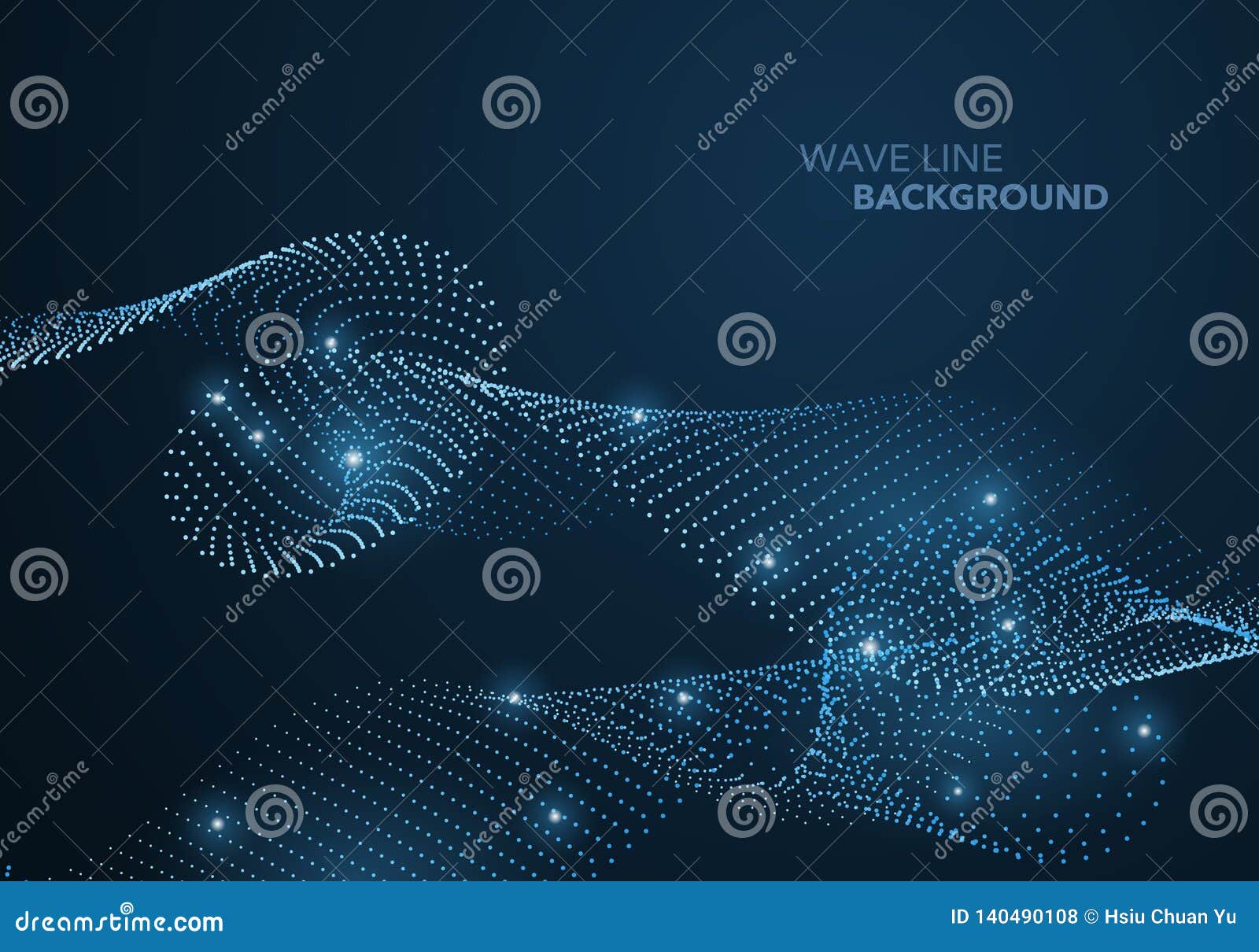 Futuristic Abstract Wave Dot Gradient Line and Illuminated Light Ball ...