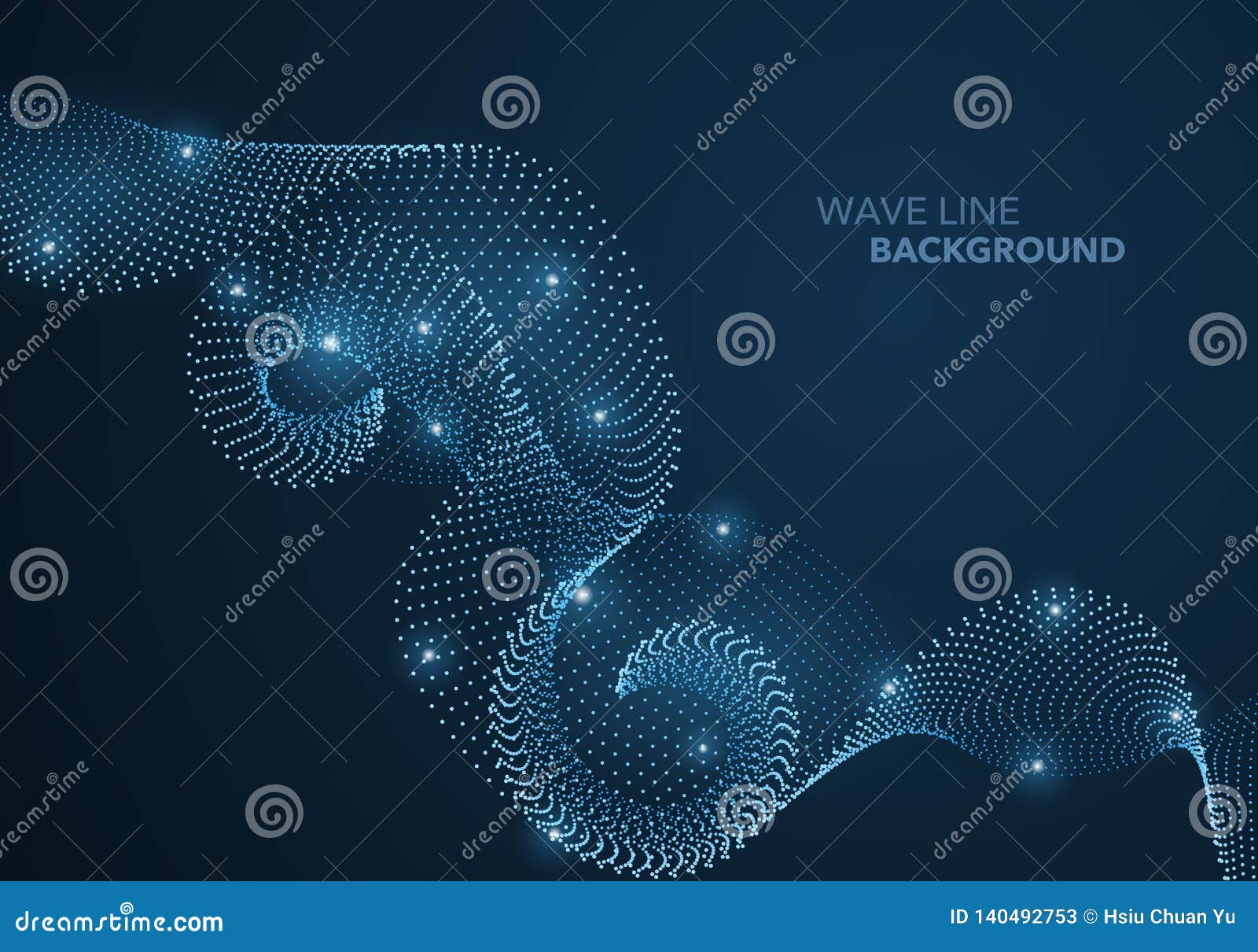 Futuristic Abstract Wave Dot Gradient Line and Illuminated Light Ball ...