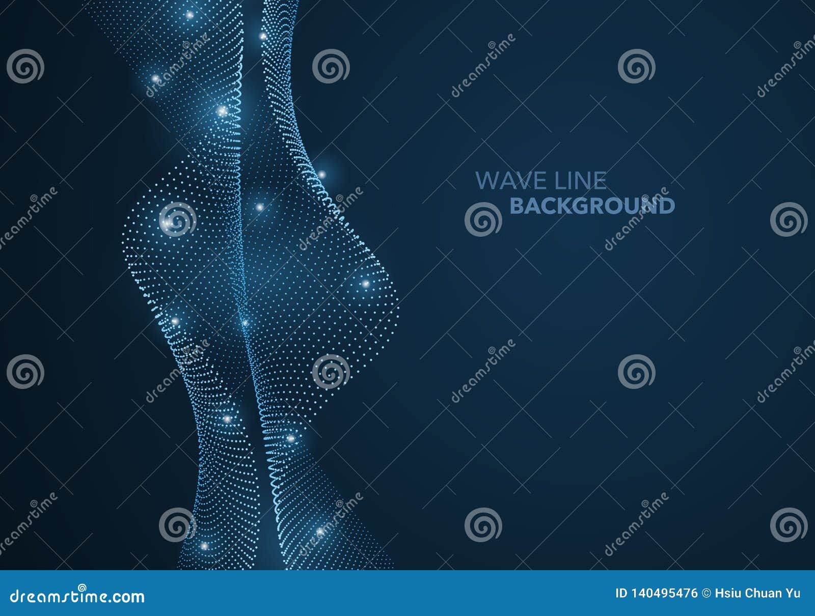 Futuristic Abstract Wave Dot Gradient Line and Illuminated Light Ball ...