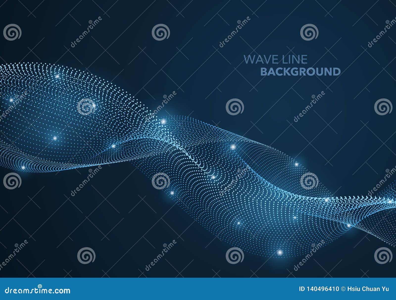 Futuristic Abstract Wave Dot Gradient Line and Illuminated Light Ball ...
