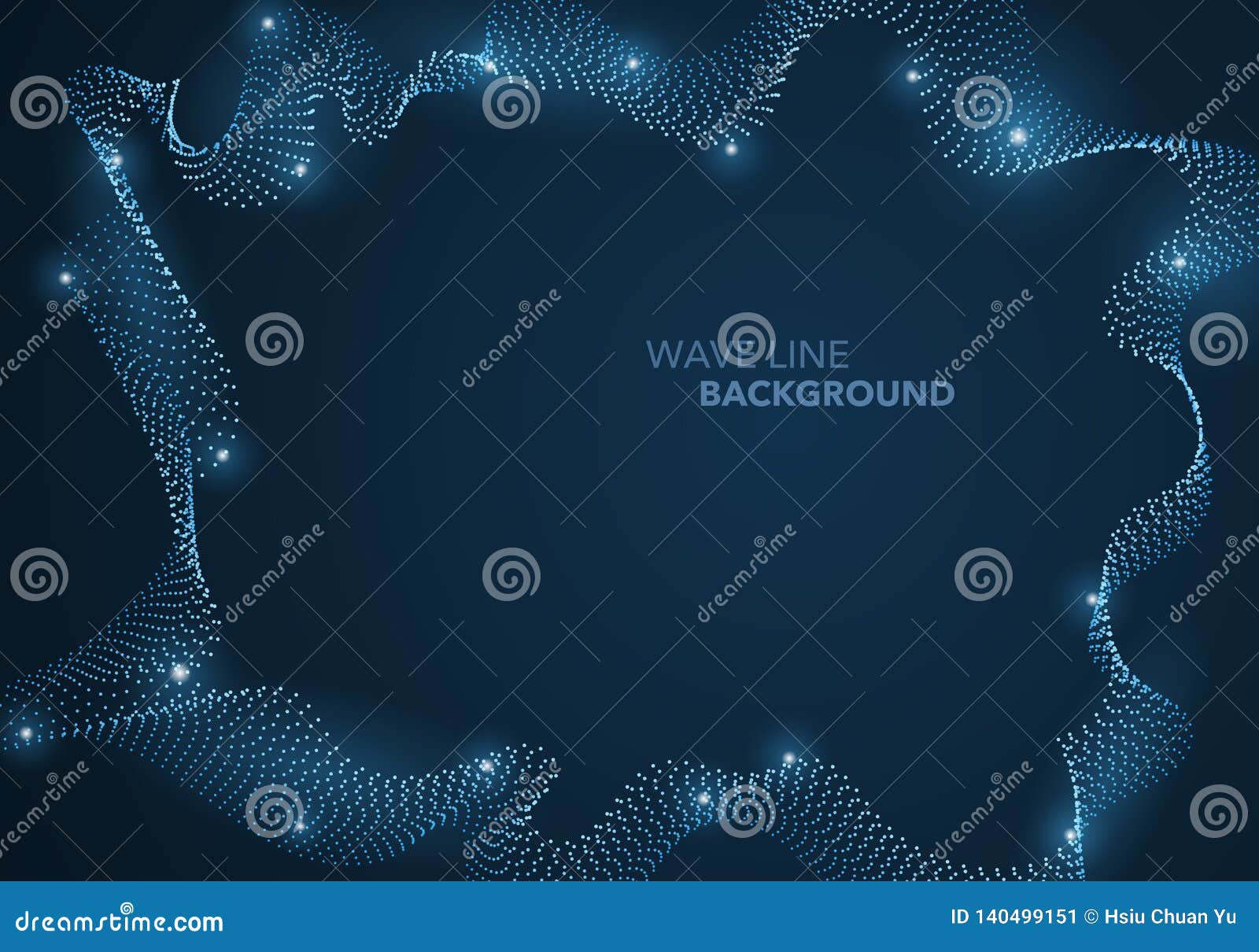 Futuristic Abstract Wave Dot Gradient Line and Illuminated Light Ball ...