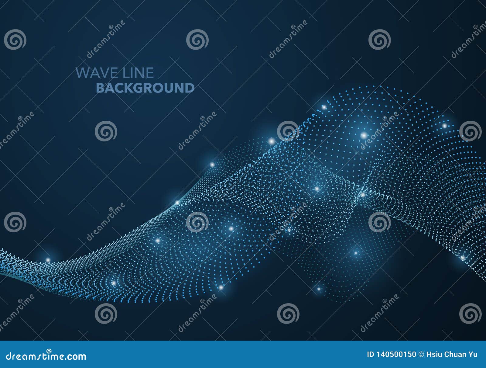 Futuristic Abstract Wave Dot Gradient Line and Illuminated Light Ball ...