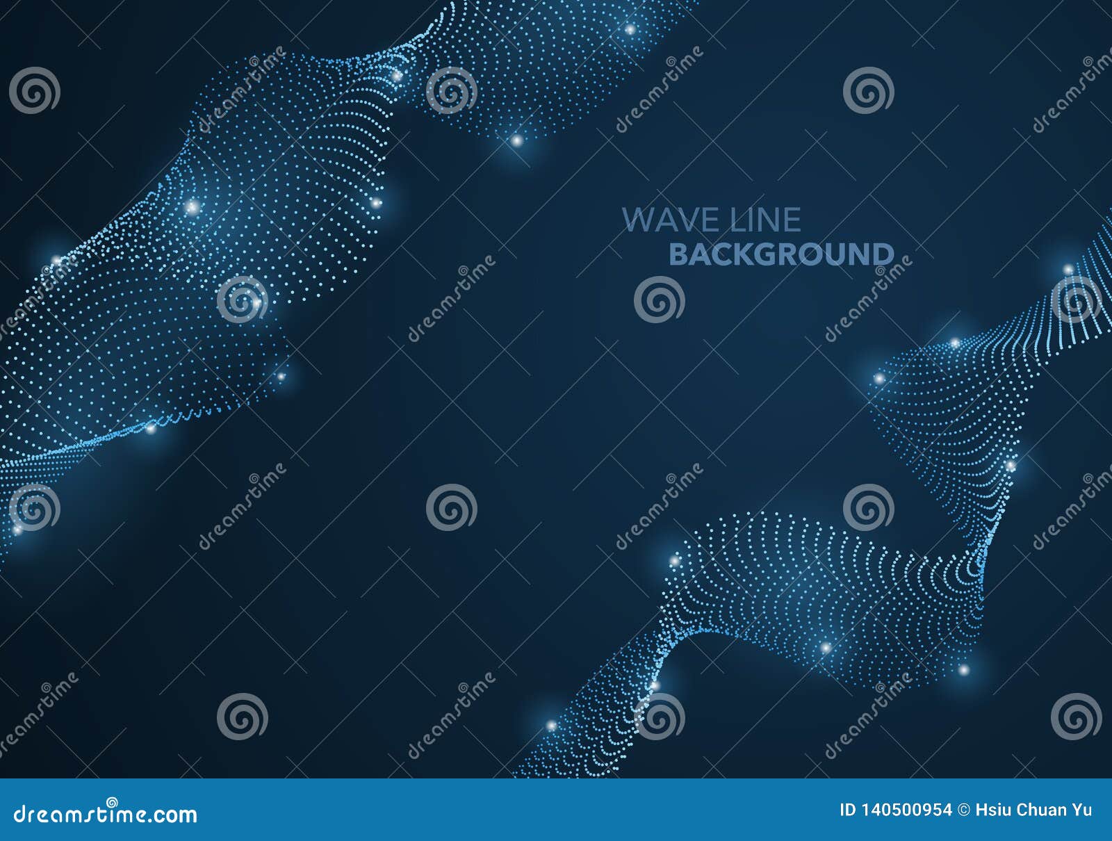 Futuristic Abstract Wave Dot Gradient Line and Illuminated Light Ball ...