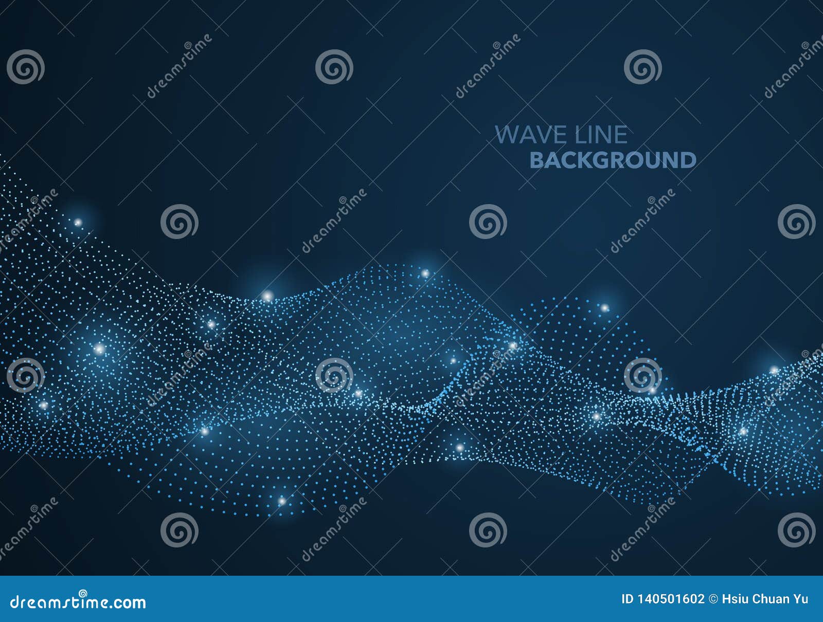 Futuristic Abstract Wave Dot Gradient Line and Illuminated Light Ball ...
