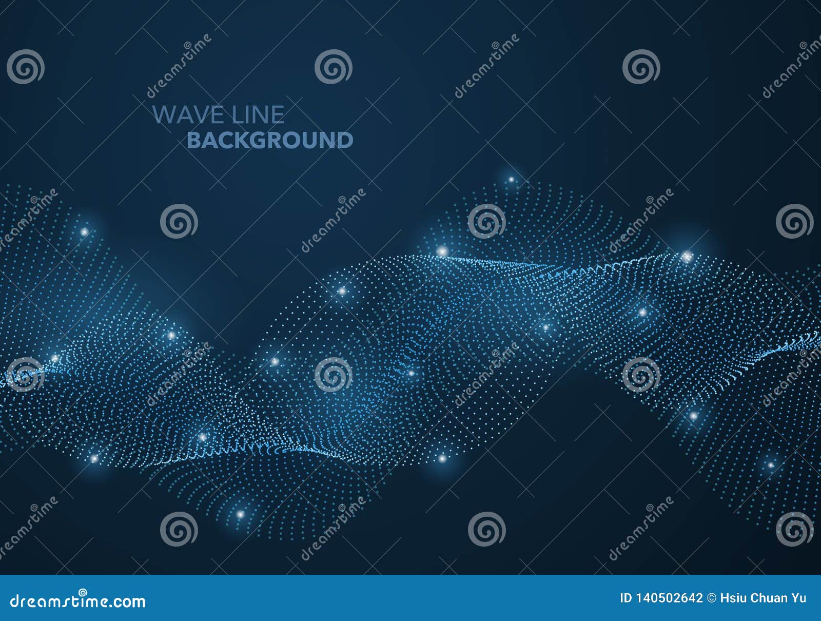 Futuristic Abstract Wave Dot Gradient Line and Illuminated Light Ball ...