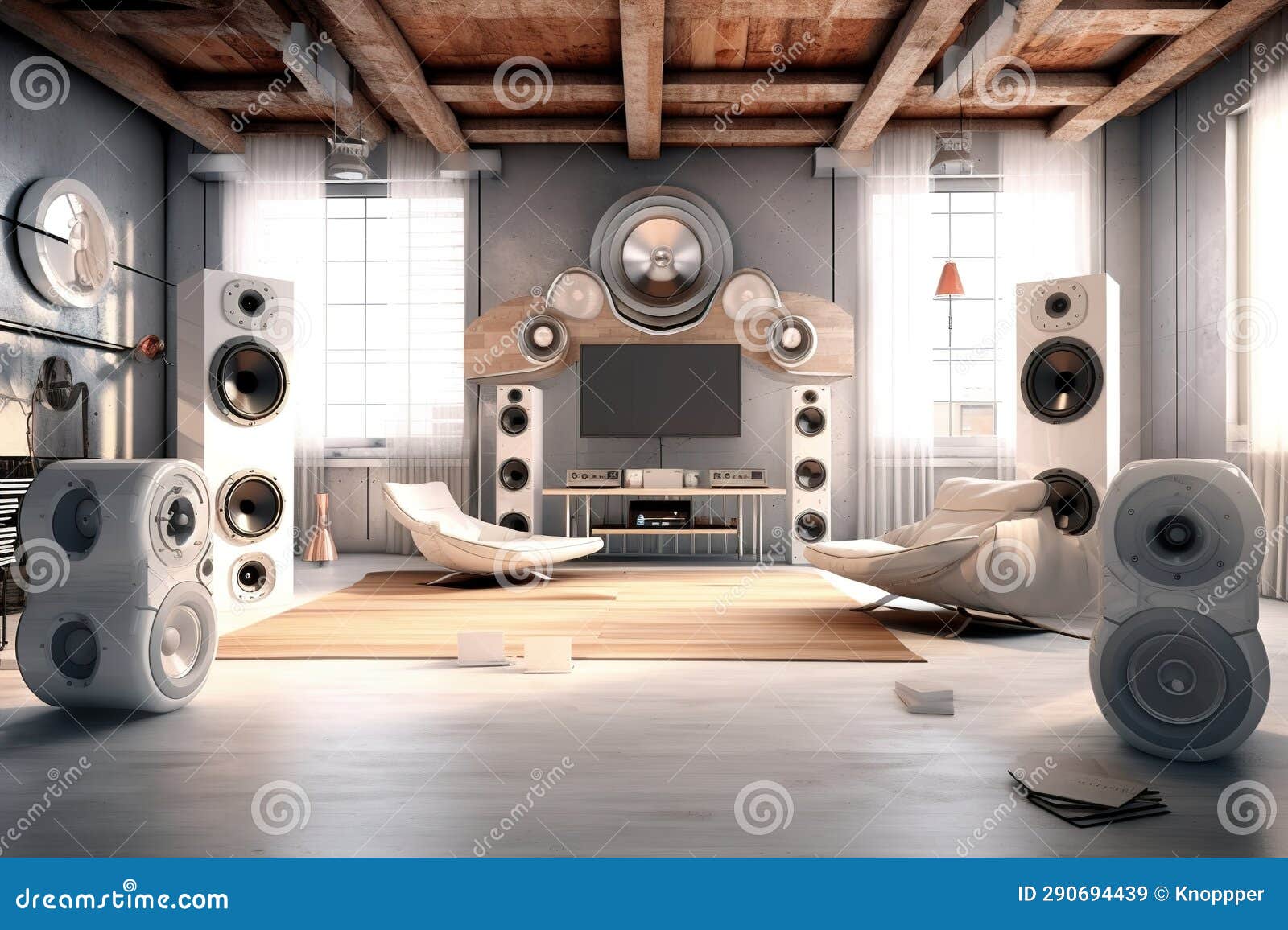 Futuristic Acoustic System Ai Generated Stock Illustration ...