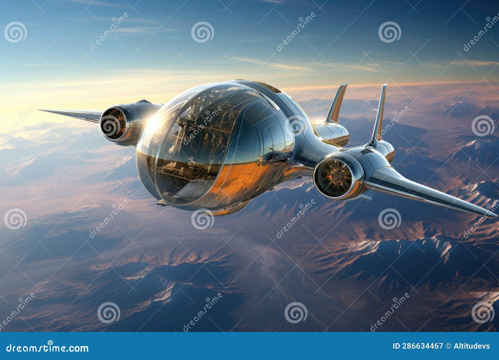 Futuristic Aerospace Vehicle in Stratosphere Stock Illustration ...