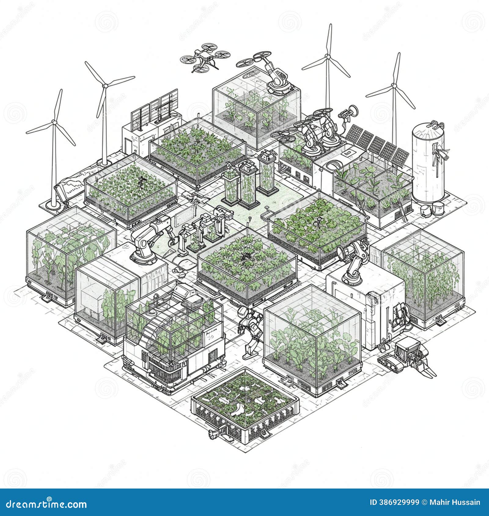 Futuristic Units Line Icons Collection. Cyber, Robotics, Holographic ...