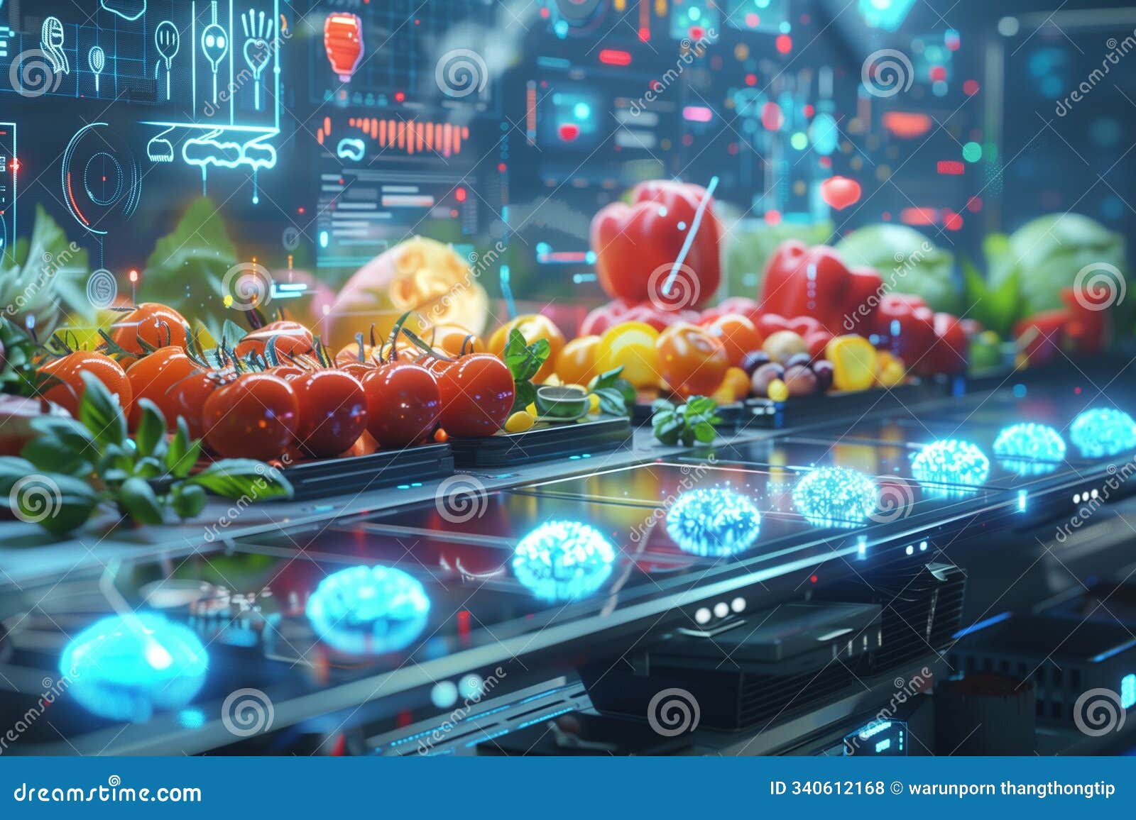 Futuristic Agriculture Fresh Vegetable With Smart Technology Analysis ...