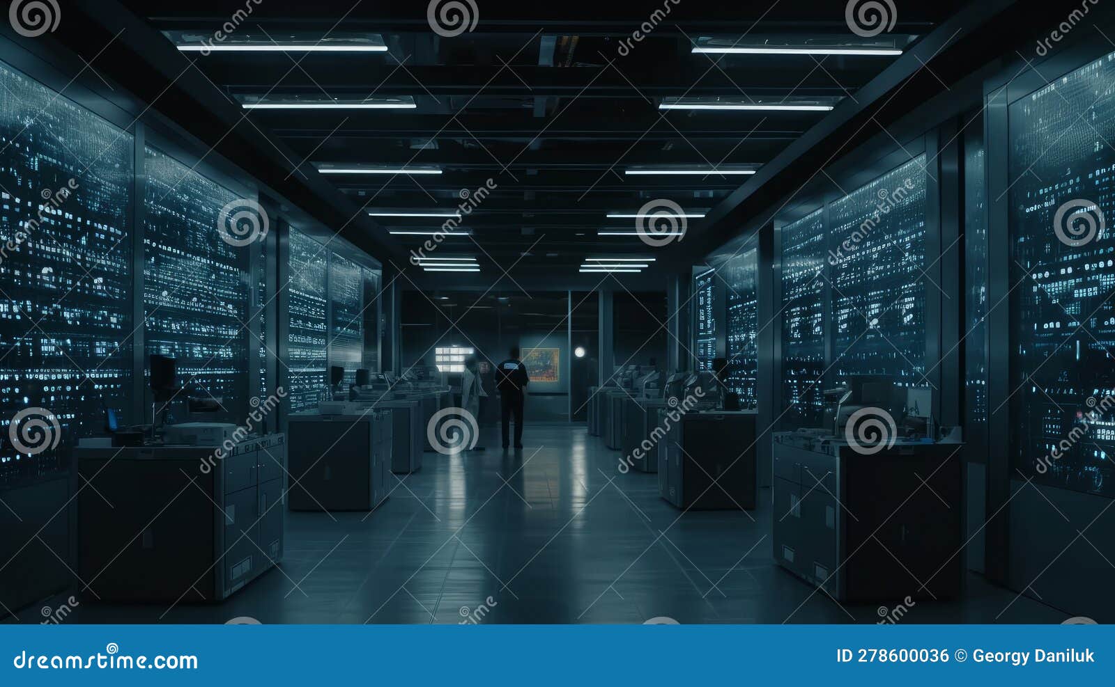 Futuristic AI Data Center with Next-gen Predictive Analytics Stock ...