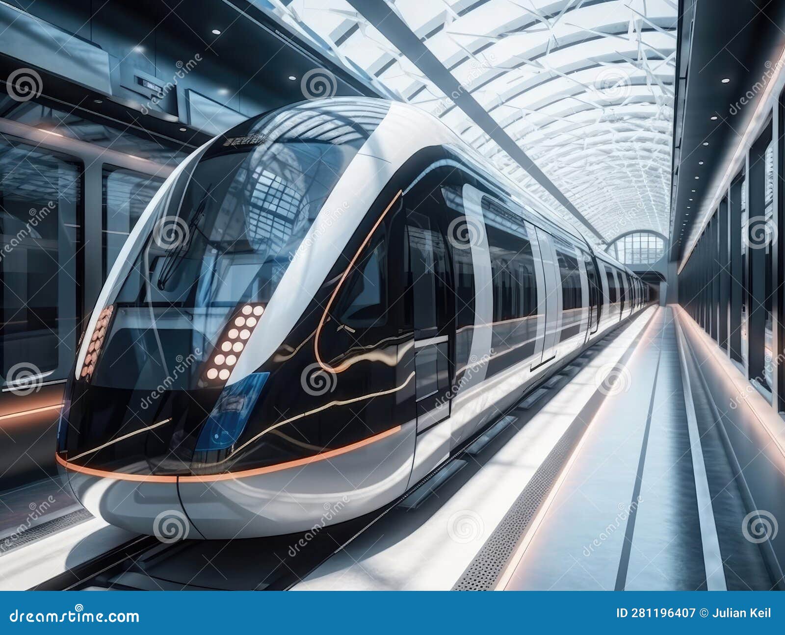 Futuristic AI Transit with Highspeed Trains and Selfdriving Shuttles ...