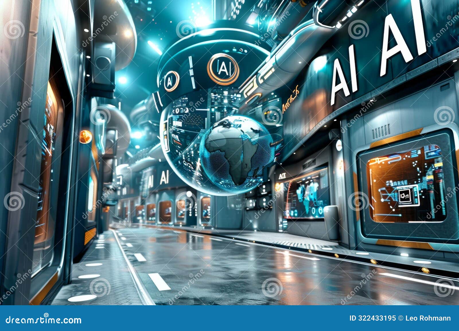 Futuristic AI Exhibition, Representing The Role Of Artificial ... Futuristic AI Exhibition, Representing The Role Of Artificial ...