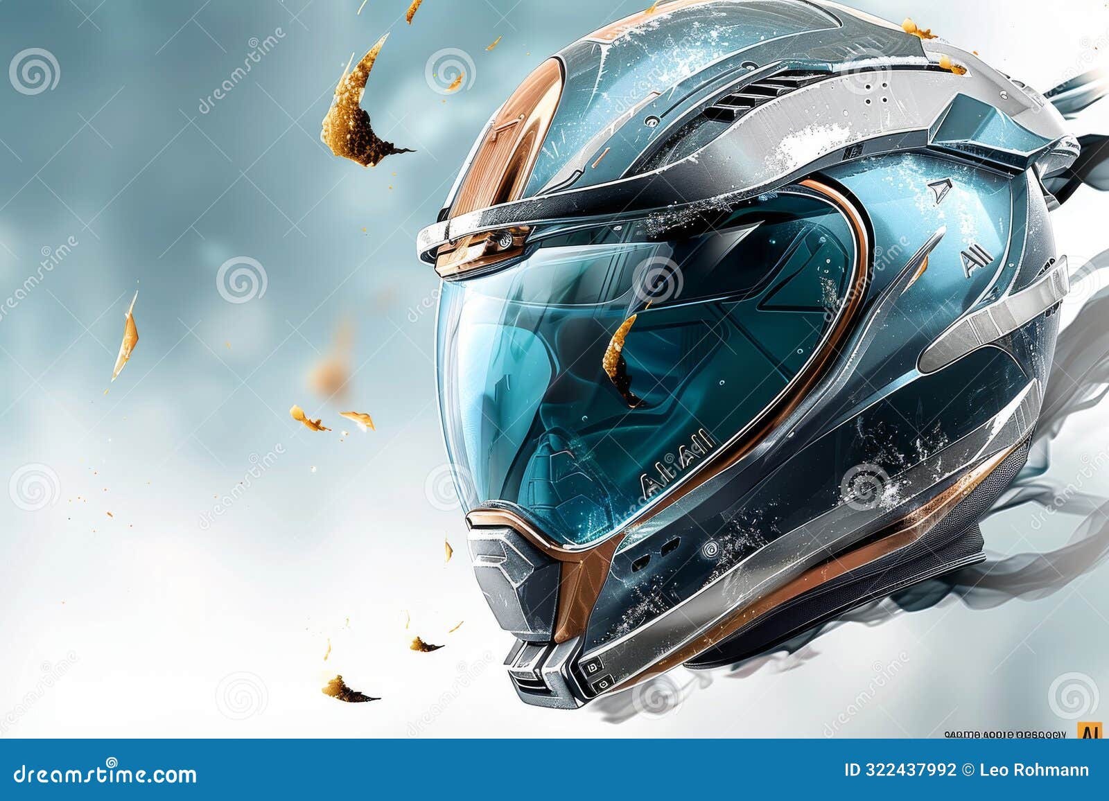 Futuristic AI Helmet with Digital Interface, Advanced Technology ...