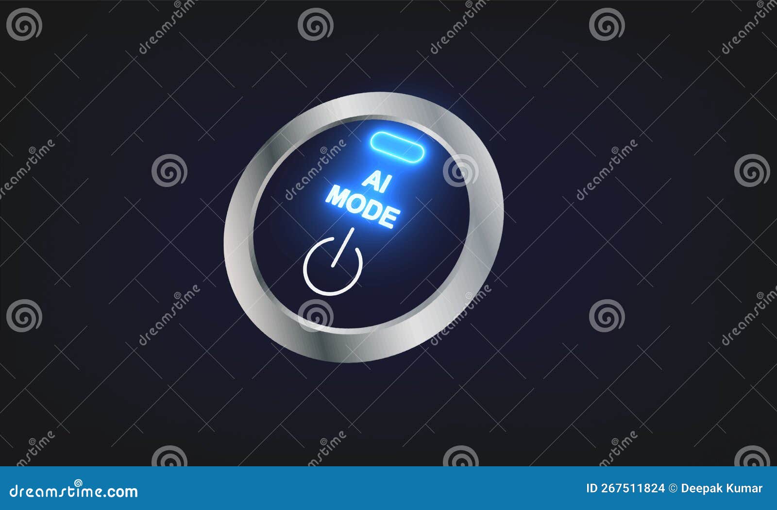 Futuristic AI MODE Digital Control Panel. Vector Illustration Stock ...
