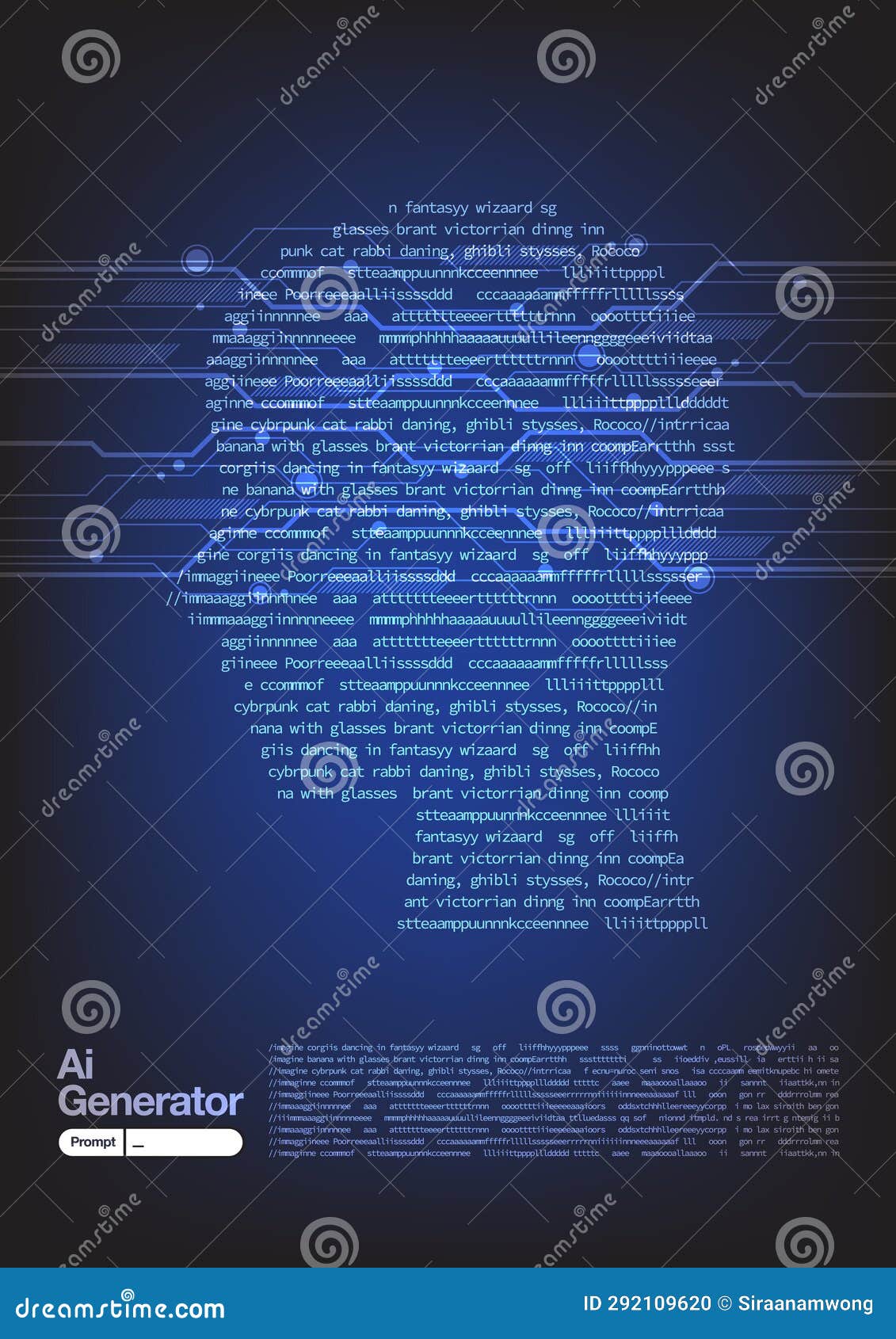 Futuristic AI Prompt Illustration | CartoonDealer.com #288608968