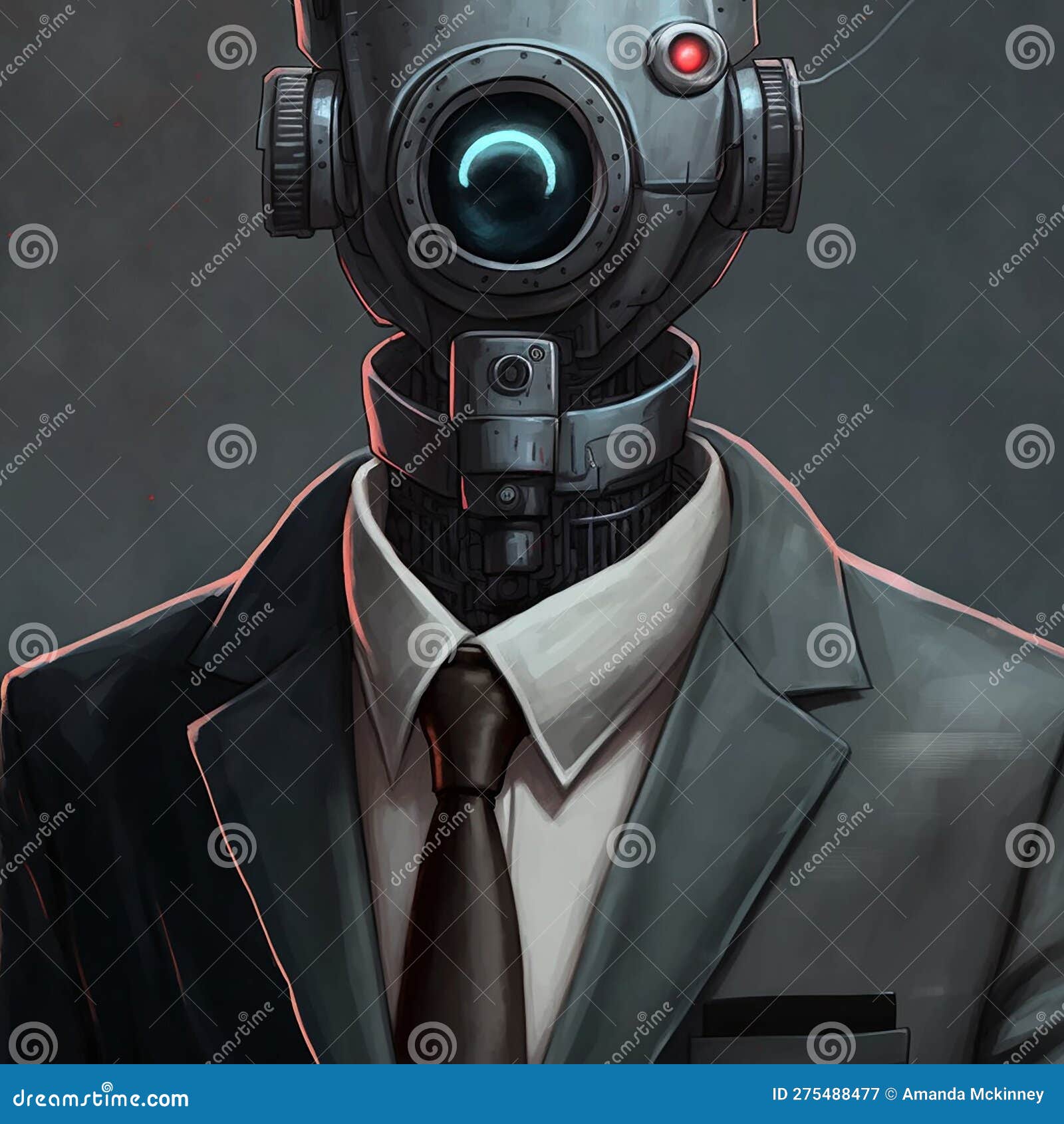 Ai Robot Headshot Wearing Business Attire. Ai Generated. Stock ...