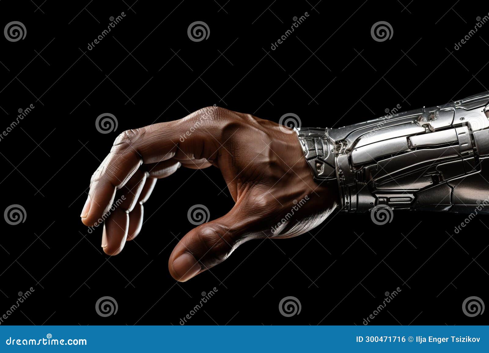 Futuristic AI. Robotic Hand, Human-Like Robot, Technology Development ...