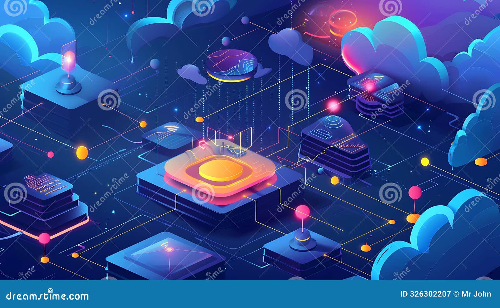 Futuristic AI Weather Forecasting In 3D Isometric View Concept Stock ...