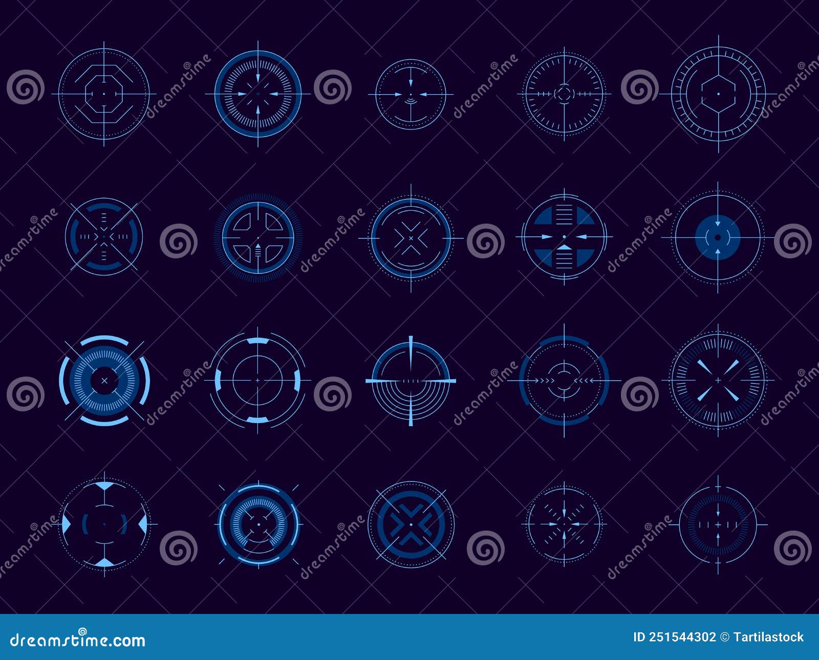 Futuristic Aim Pointer. Circle HUD User Interface Element, Weapon ...