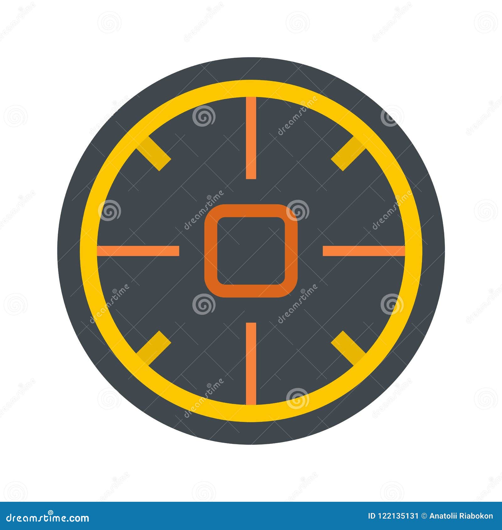 Futuristic Aim Scope Icon, Flat Style Stock Vector - Illustration of ...