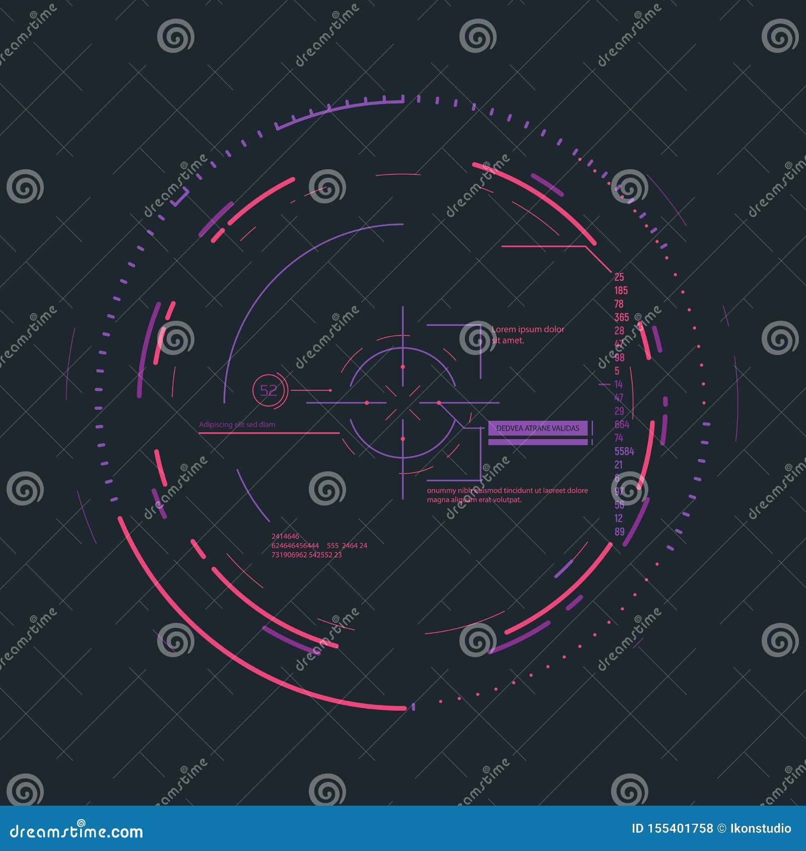Futuristic aiming system stock vector. Illustration of mark - 155401758