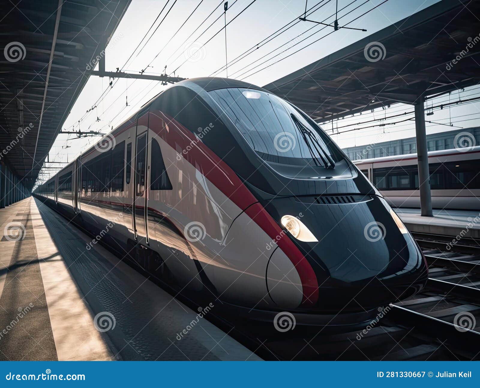 Futuristic AIpowered Highspeed Train Stock Illustration - Illustration ...