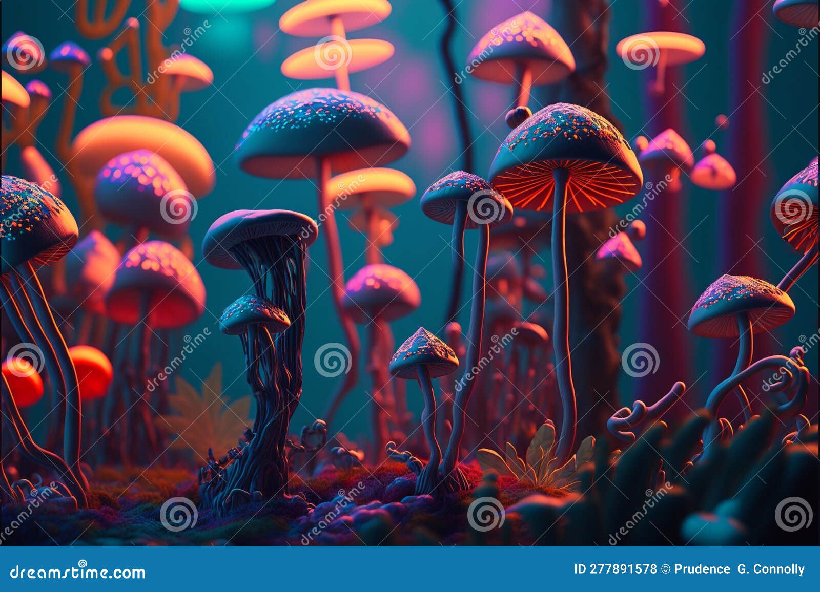 Futuristic Alien Flowers, Science Fiction Flowers Stock Illustration ...