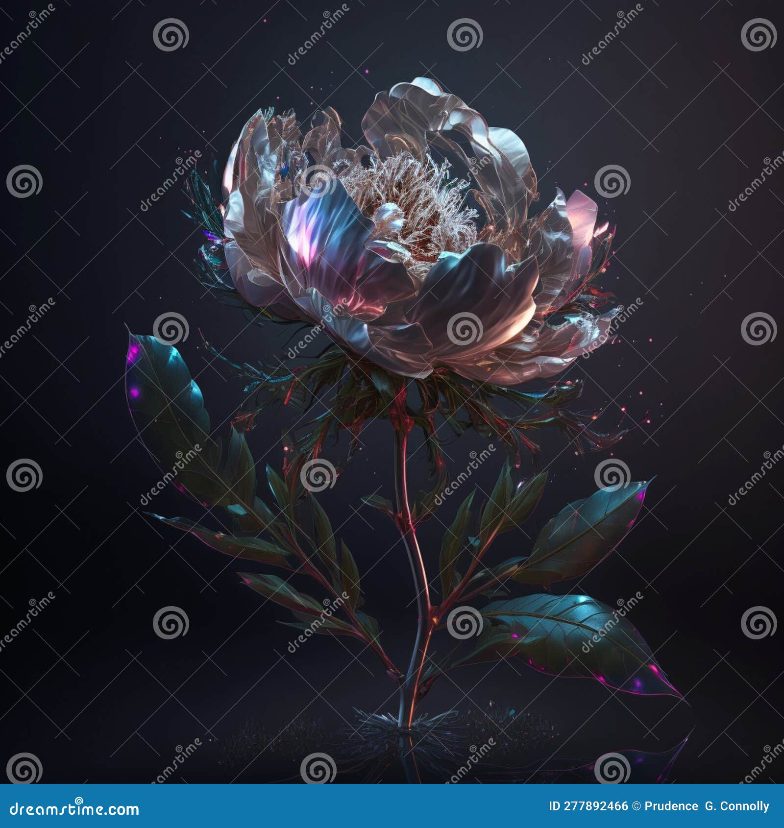 Futuristic Alien Flowers, Science Fiction Flowers Stock Illustration ...