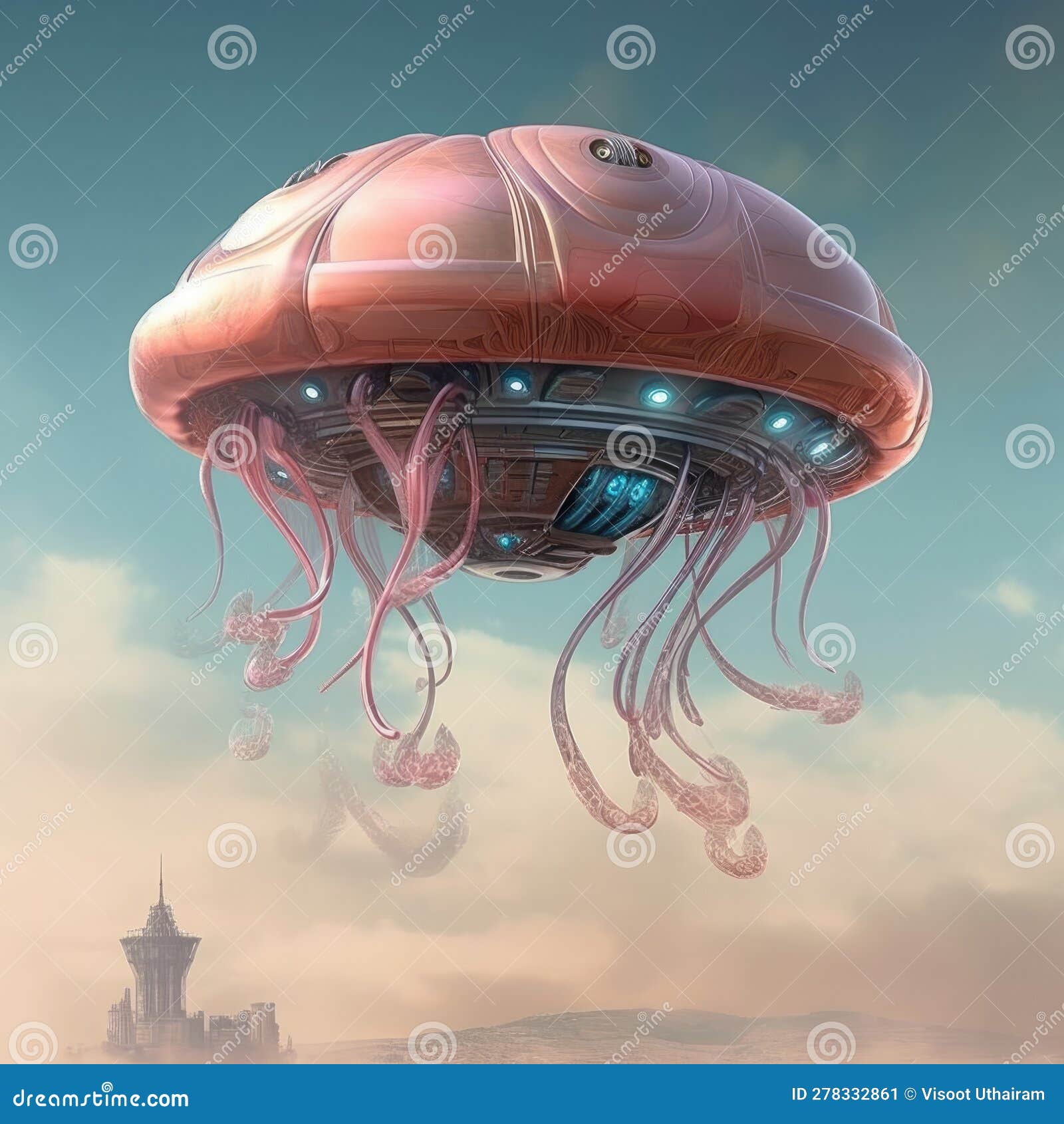 Futuristic Alien Spaceship,alien Invasion, Extraterrestrial Life,AI ...