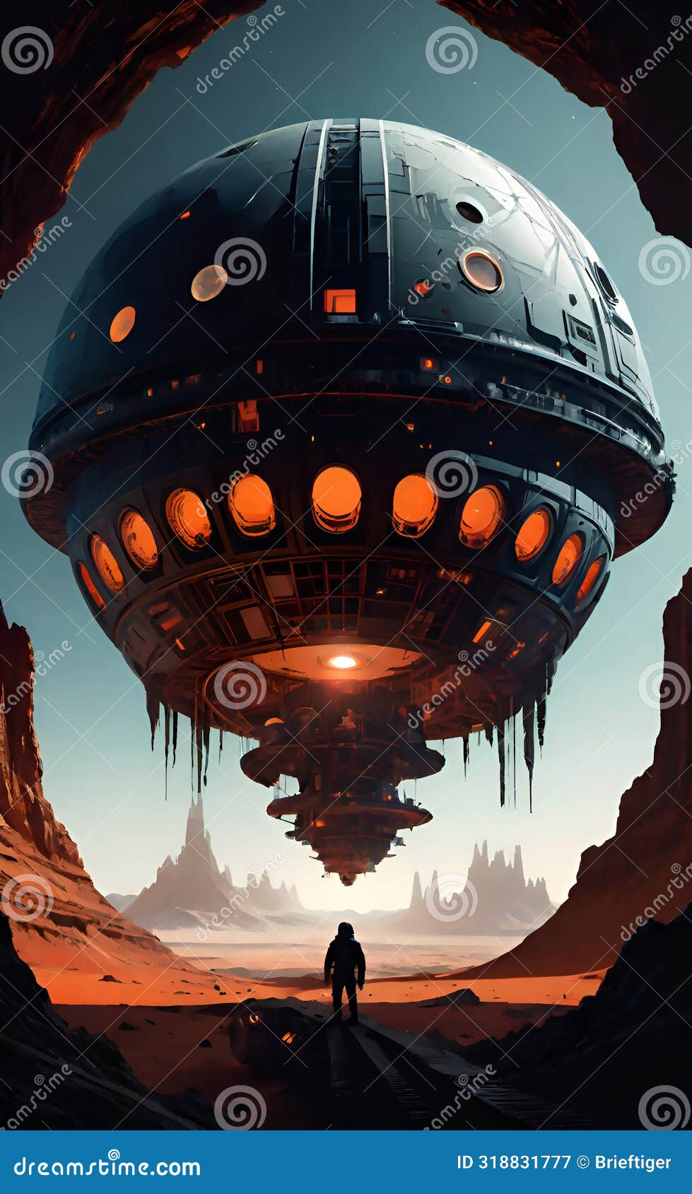 Futuristic Alien World City: Space Colonization Vision Stock ...