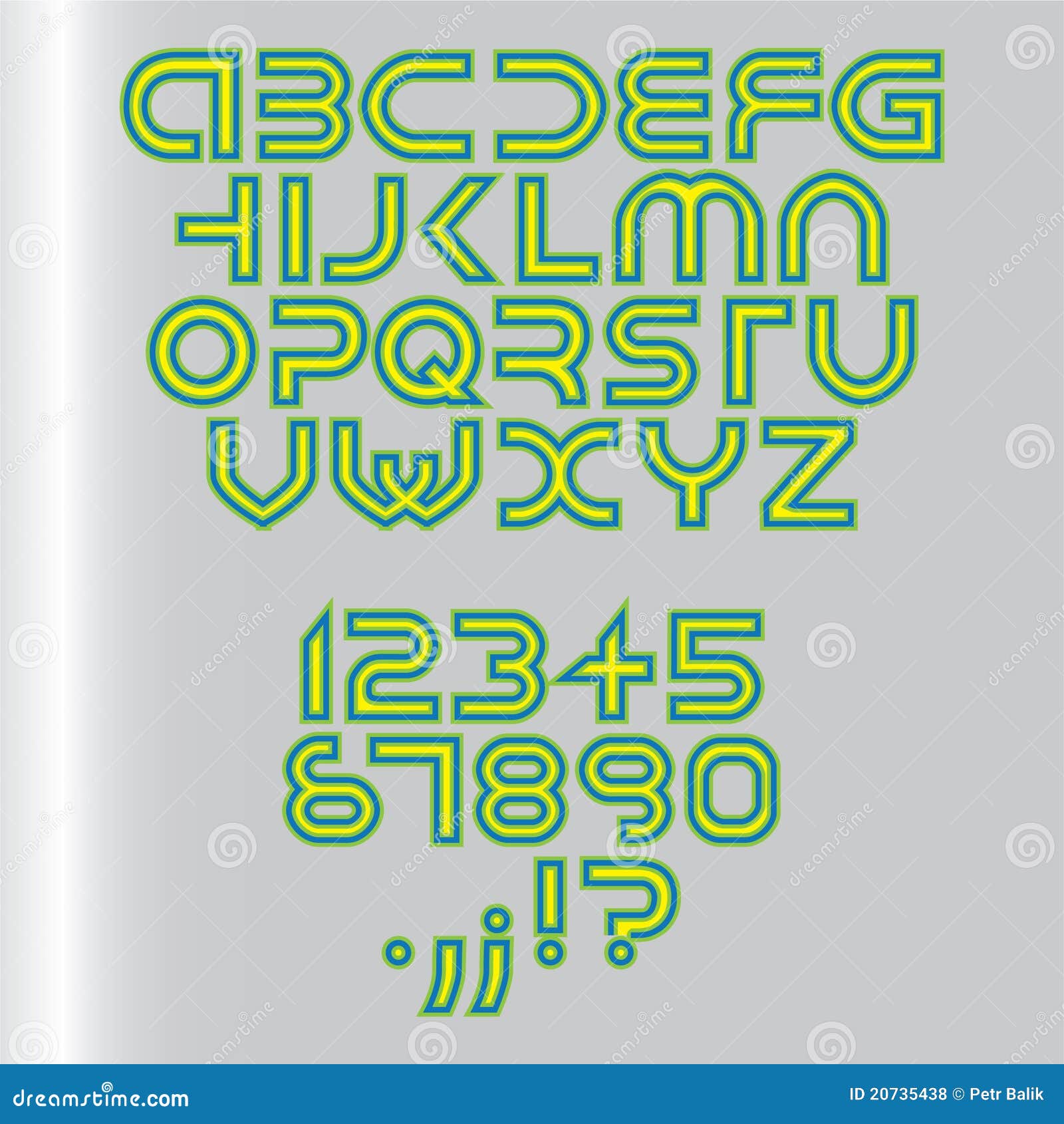 Futuristic alphabet stock illustration. Illustration of font - 20735438