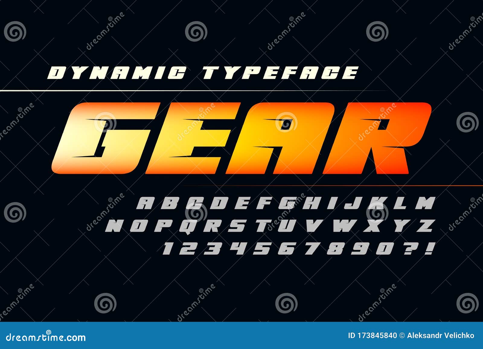 Futuristic Alphabet Design, Typeface, Letters and Numbers. Stock Vector ...