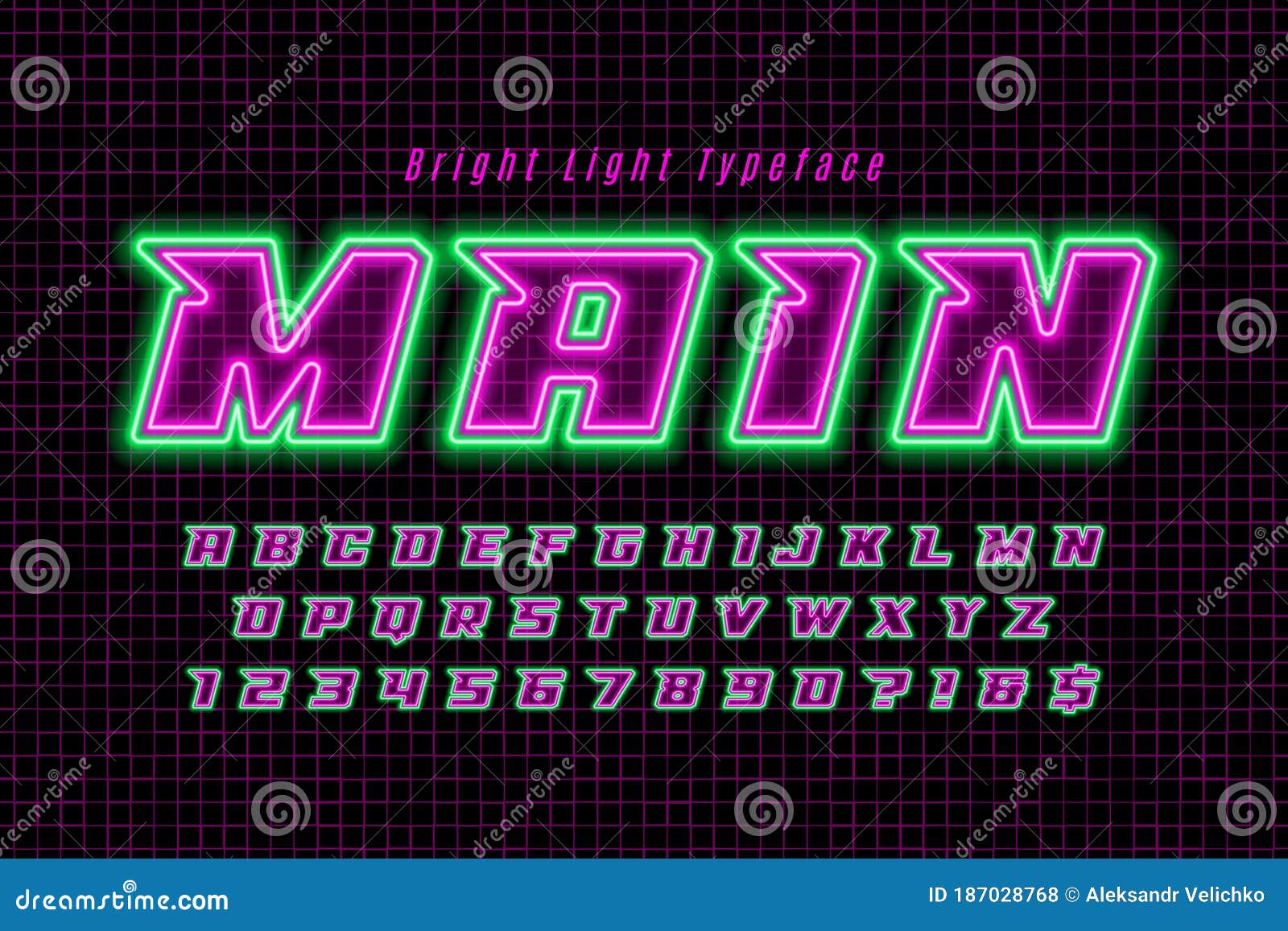 Futuristic Alphabet Design, Typeface, Letters and Numbers. Vector ...