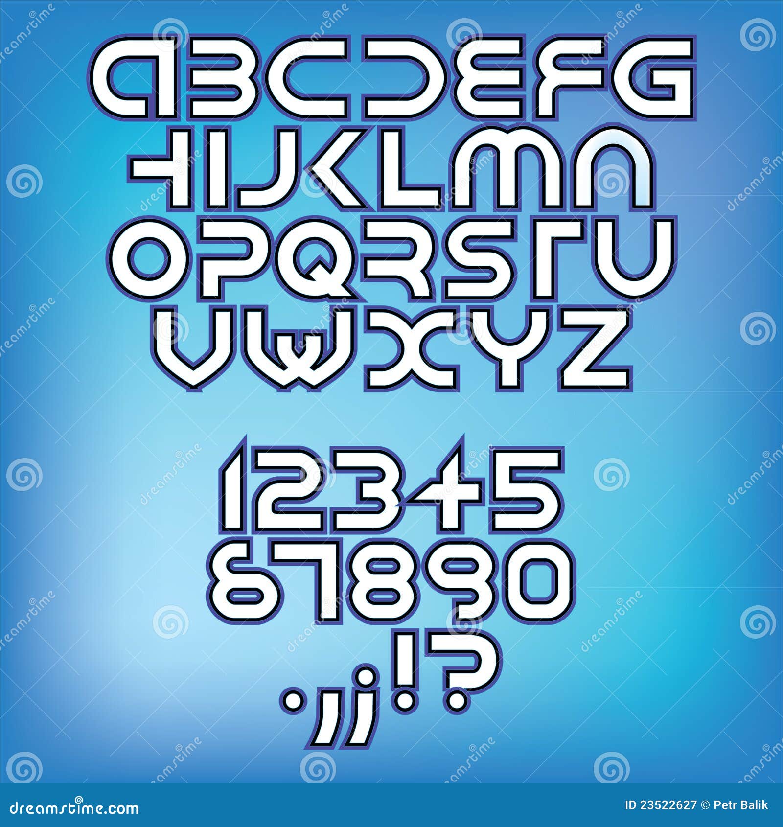 Futuristic alphabet font stock illustration. Illustration of pattern ...