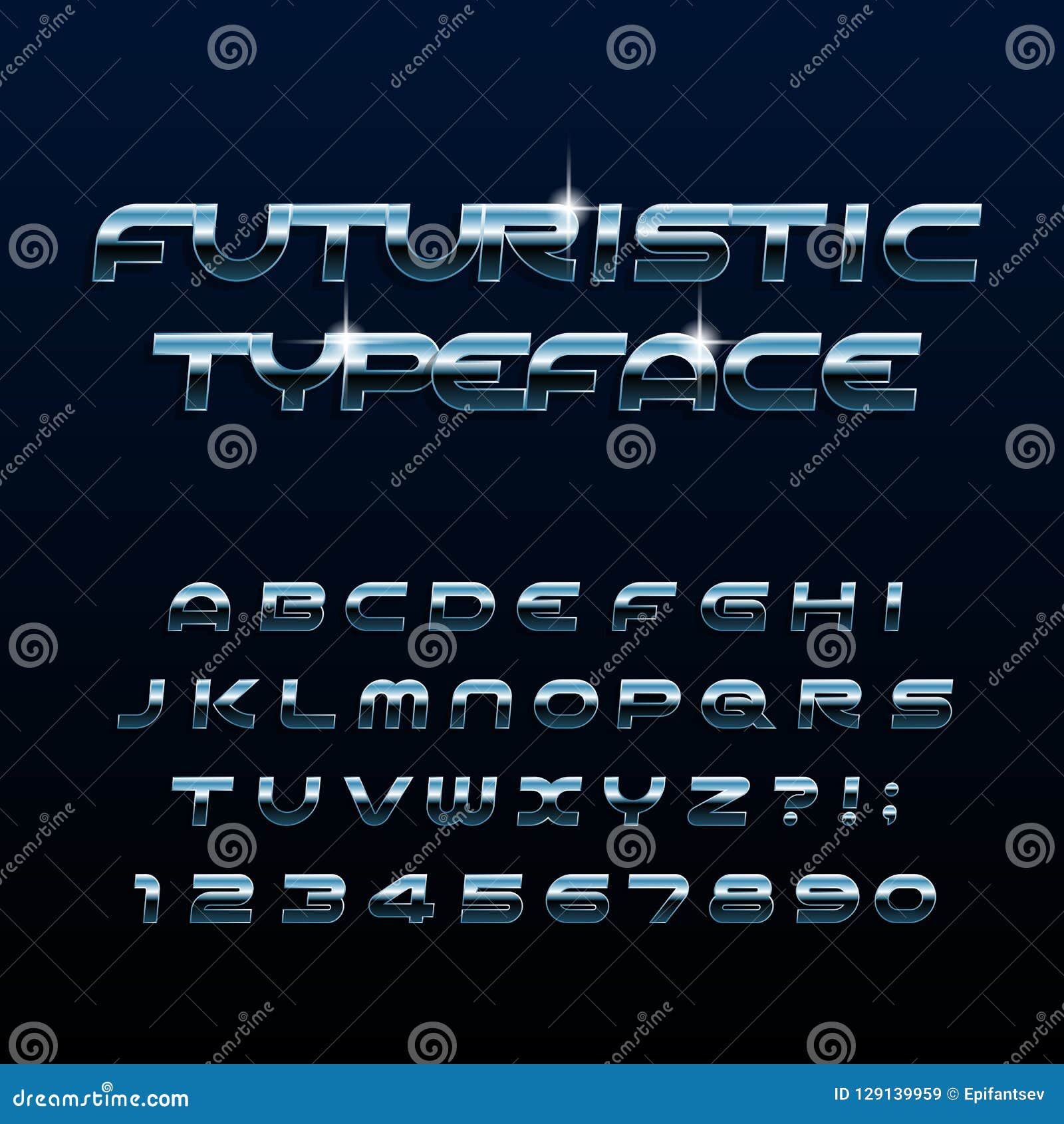 Futuristic Alphabet Font. Beveled Metal Effect Shiny Letters and ... Futuristic Alphabet Font. Beveled Metal Effect Shiny Letters and ...