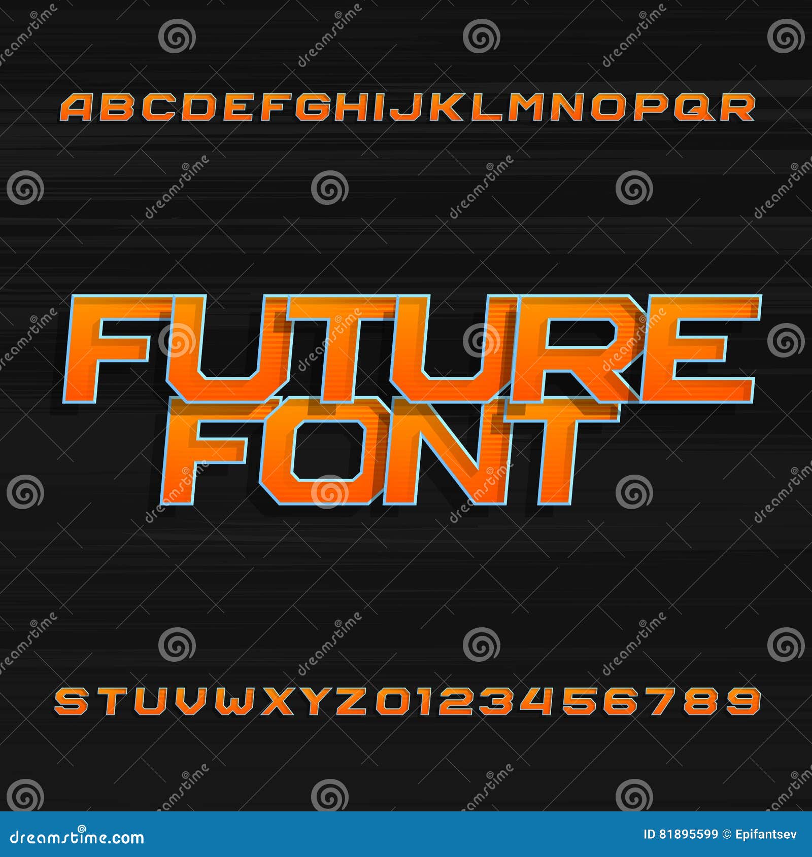 Futuristic Alphabet Font. Thin ABC Letters And Numbers. Vector ...