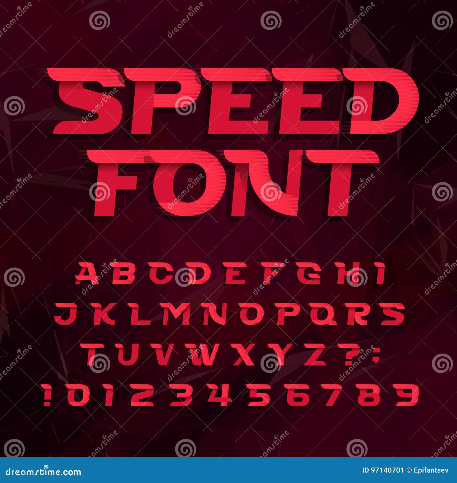 Futuristic Alphabet Vector Font. Speed Effect Type Letters and Numbers ...