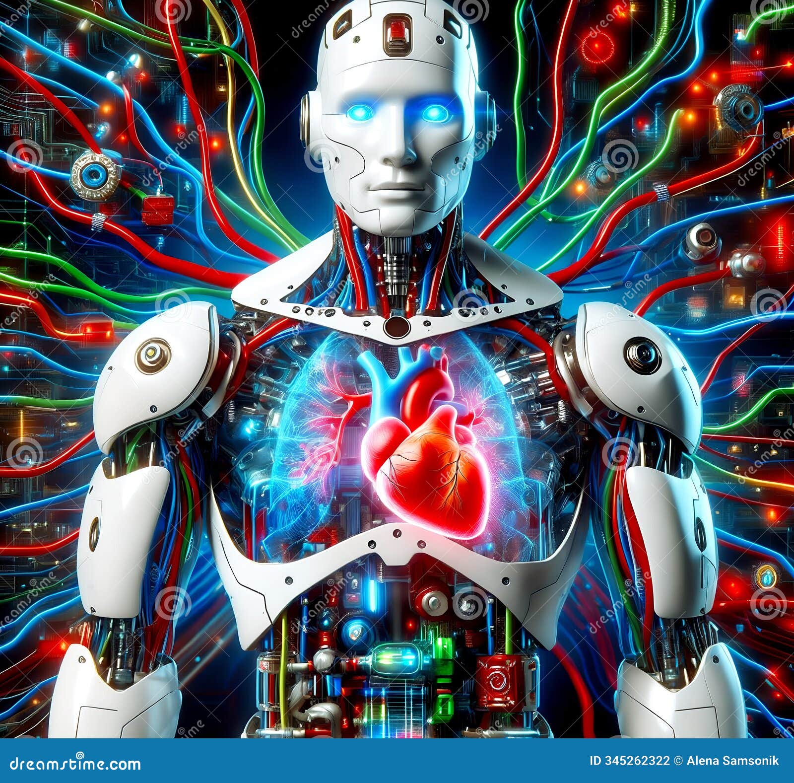 The Futuristic Anatomy of a Human Robot, a Male Robot from the Inside ...