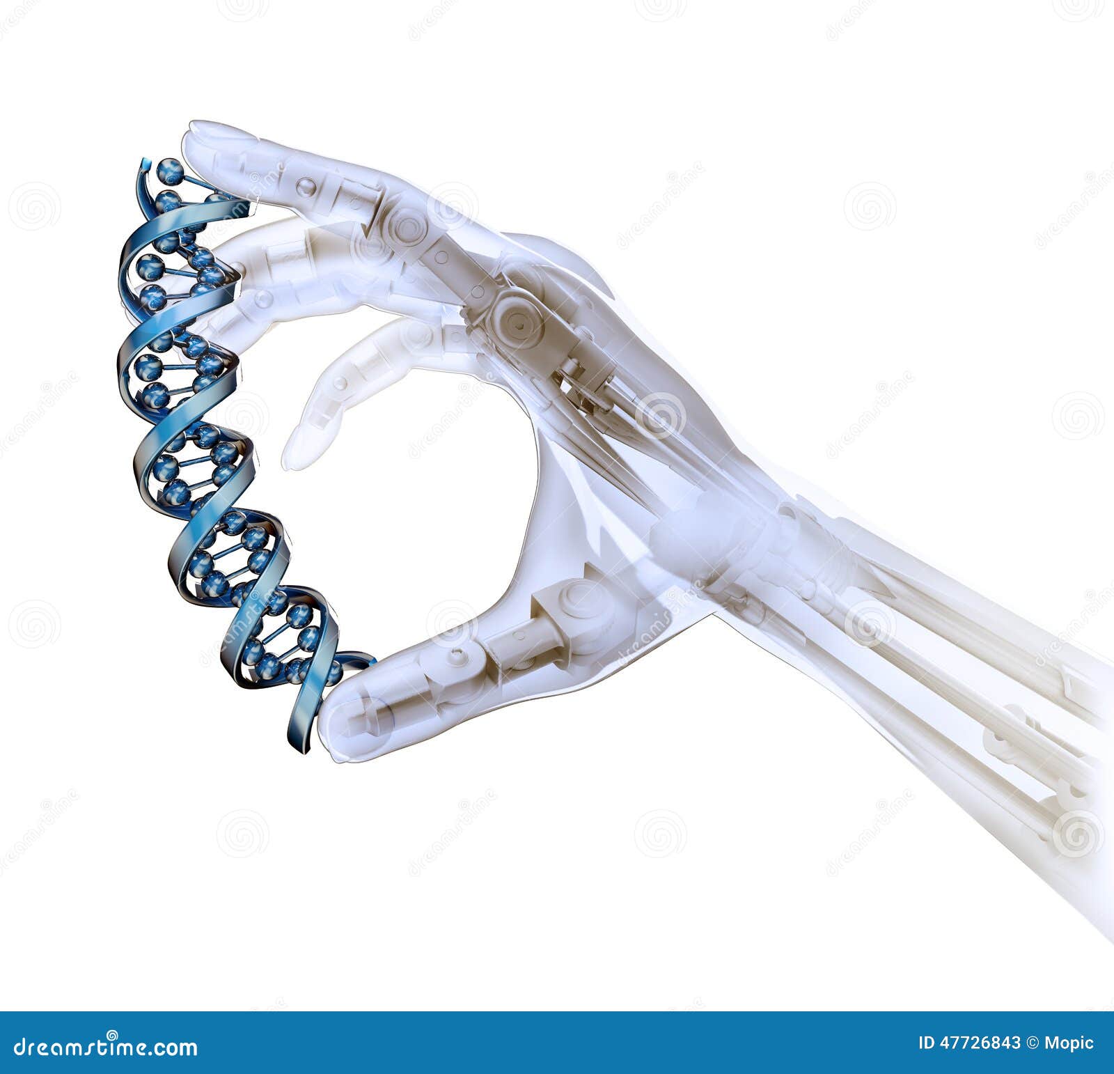 Futuristic Android with a DNA Strand Stock Image - Image of futuristic ...