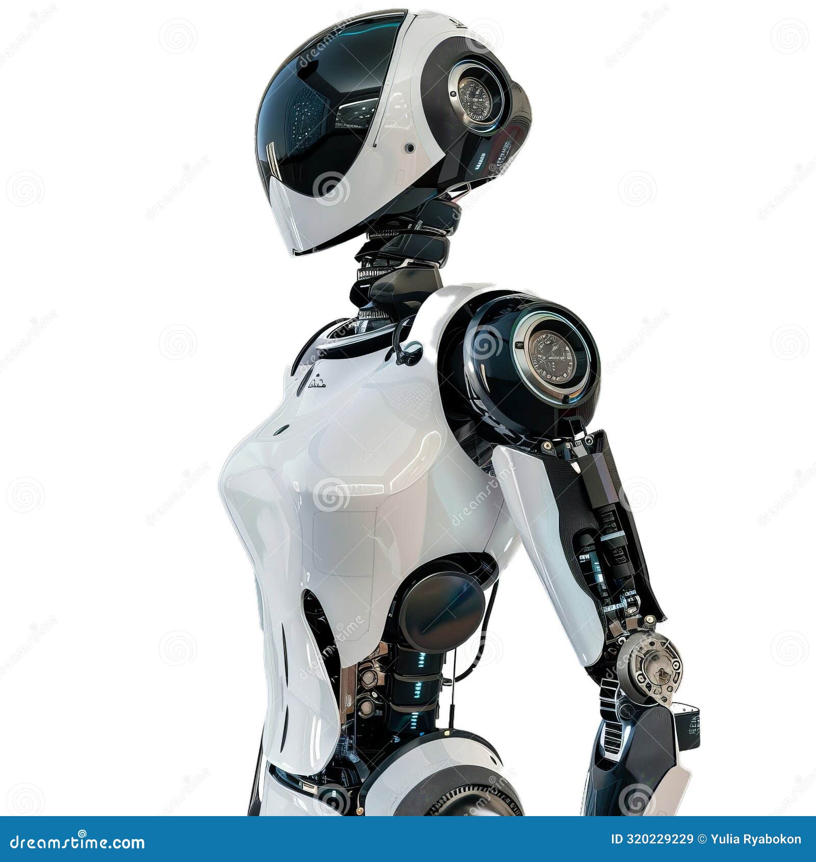 Futuristic Android Portrait on Transparent Background Stock Image ...
