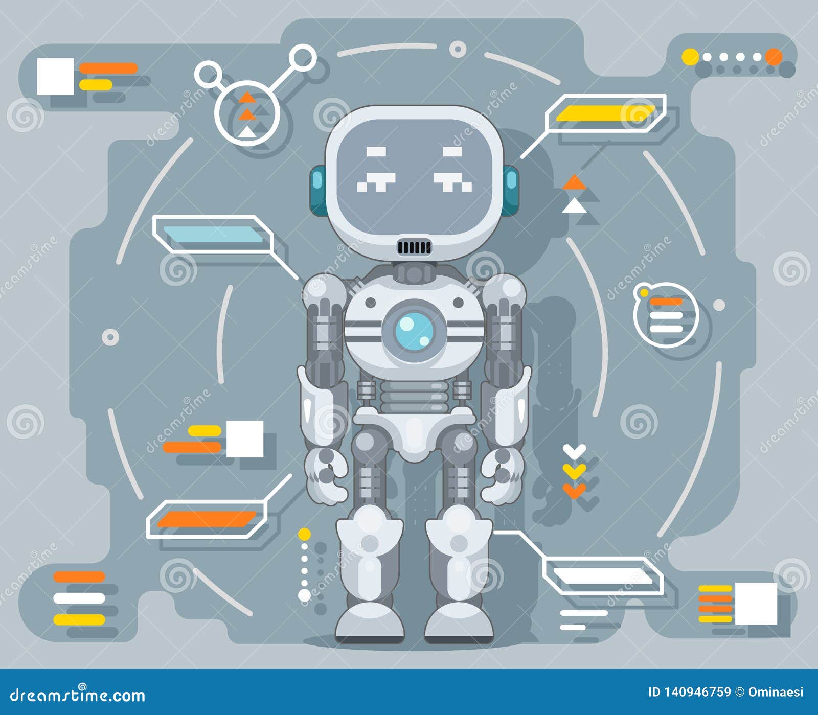 Futuristic Android Robot Electronic Artificial Cybernetic Intelligence ...