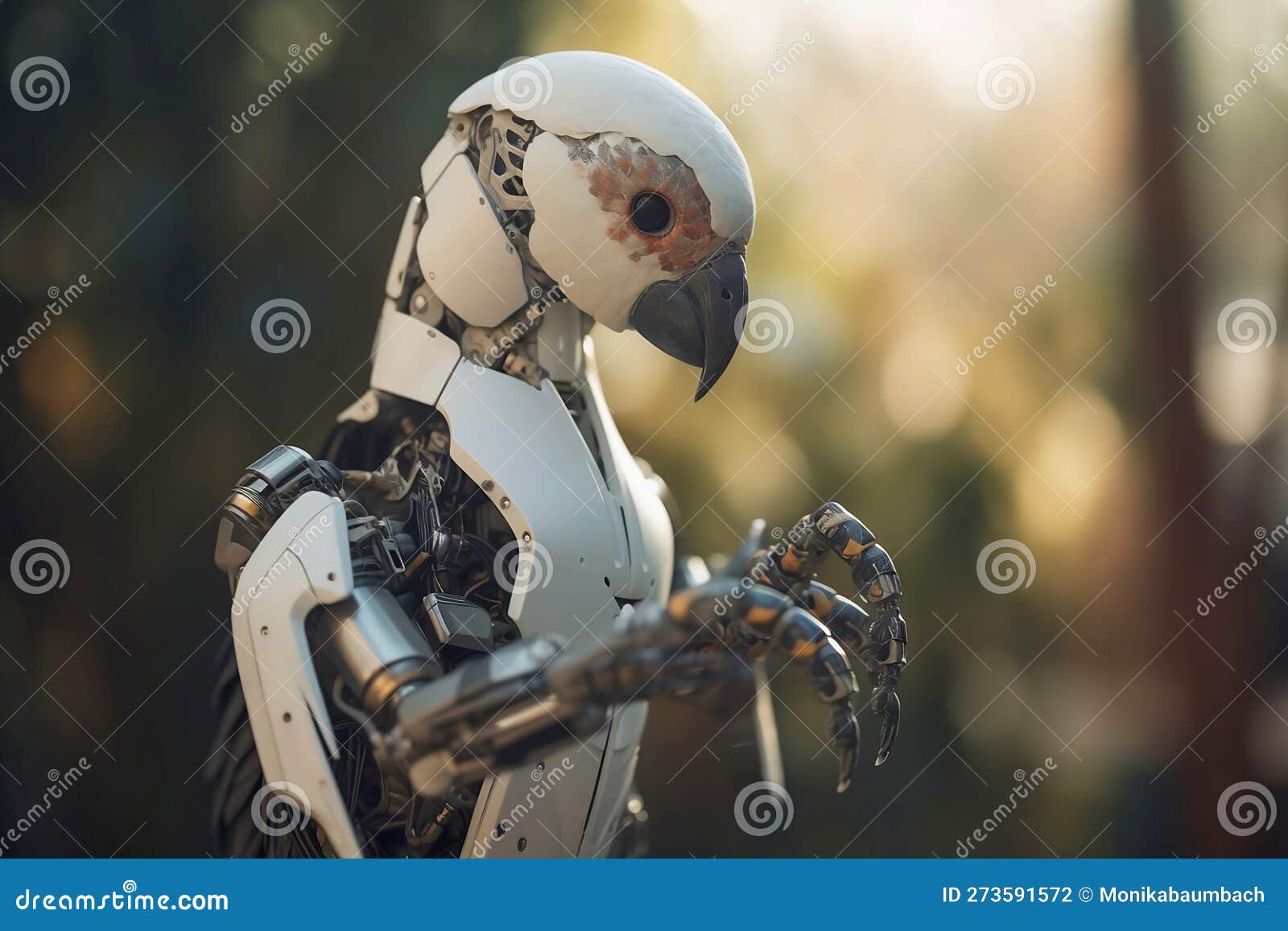 Android Robotic Parrot Bird. Generative AI Stock Illustration ...
