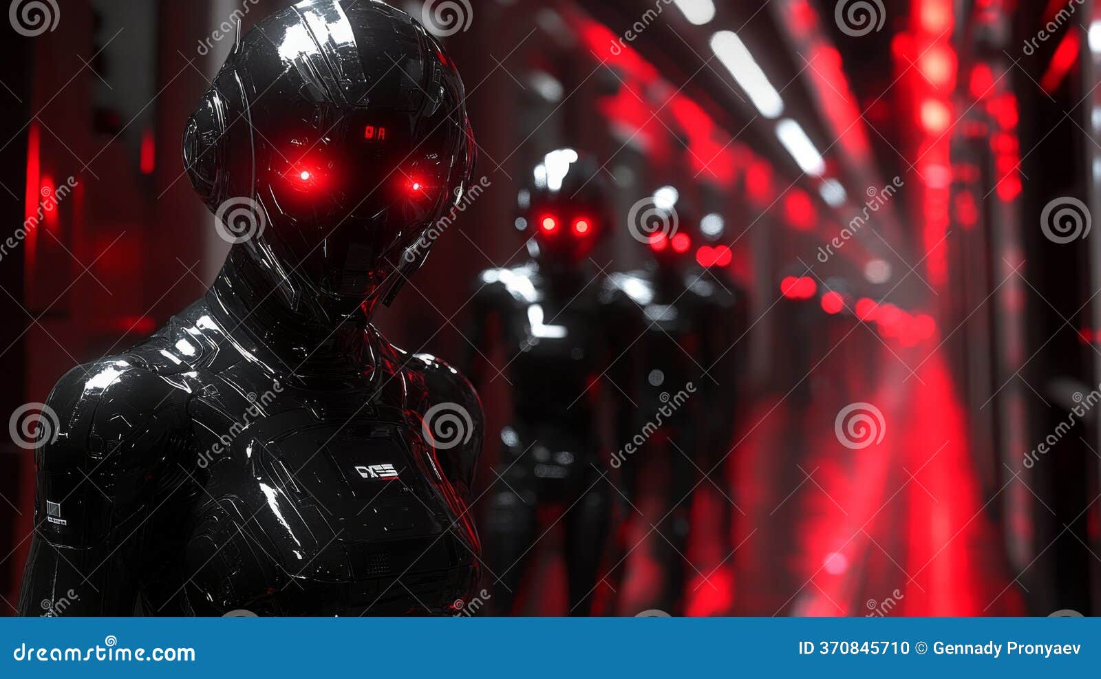 Futuristic Android With Exposed Mechanical Details In A High-tech Lab ...
