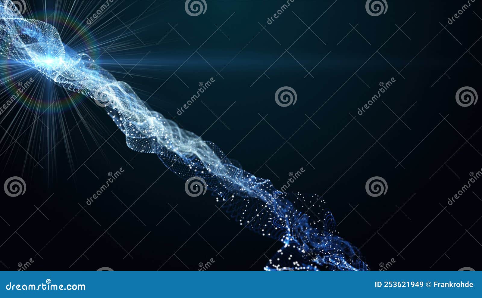 Futuristic Animation with Wave Object and Glowing Light in Slow Motion ...