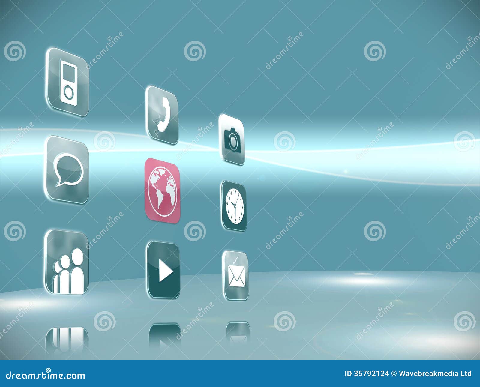 Futuristic app icons stock illustration. Illustration of pink - 35792124
