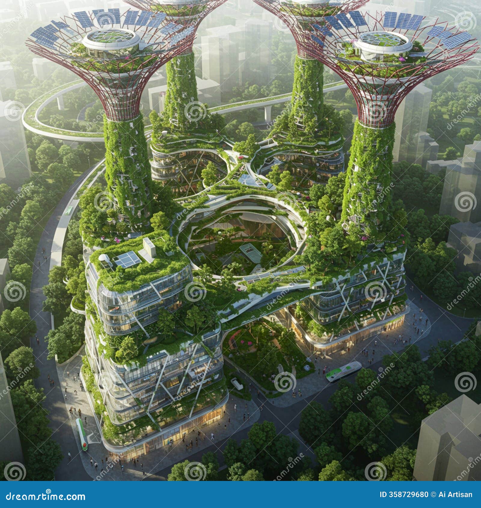 Futuristic Architectural Design Featuring Three Towering Structures ...