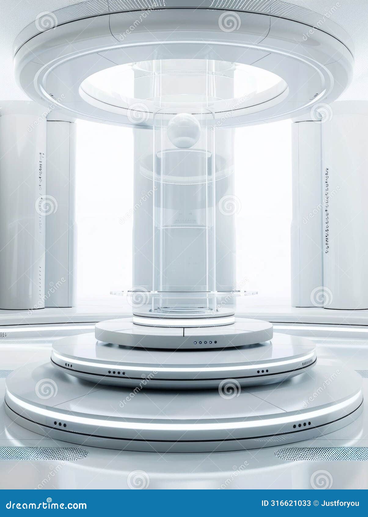 Futuristic Architectural Platform Design in Pristine White. Generative ...