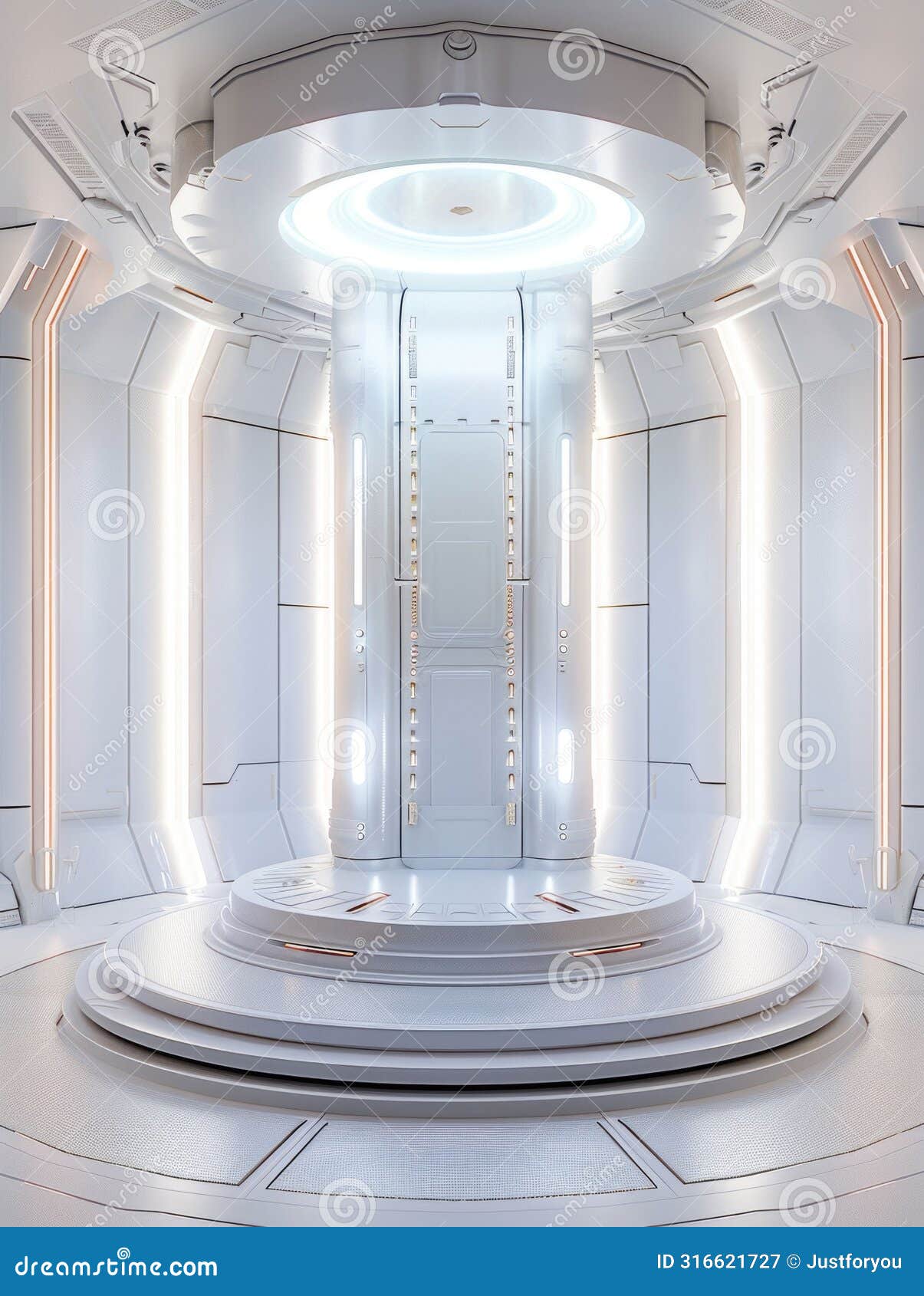 Futuristic Architectural Platform Design in Pristine White. Generative ...