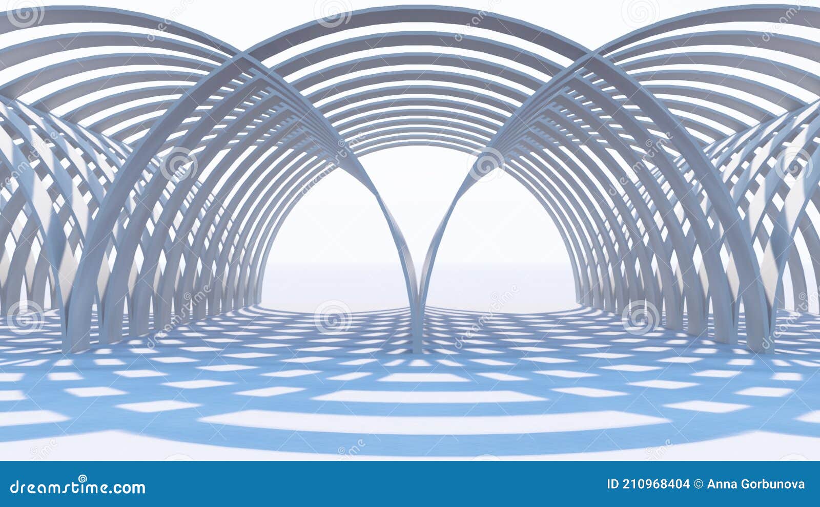 Futuristic Architecture Background Design Columns in Interior 3d Render ...