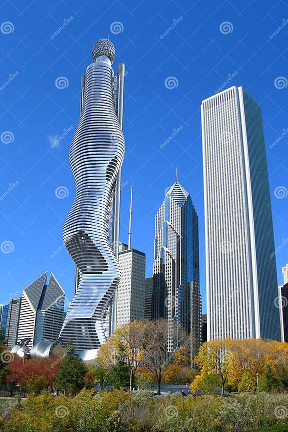 Futuristic Architecture in Chicago Editorial Stock Photo - Image of ...